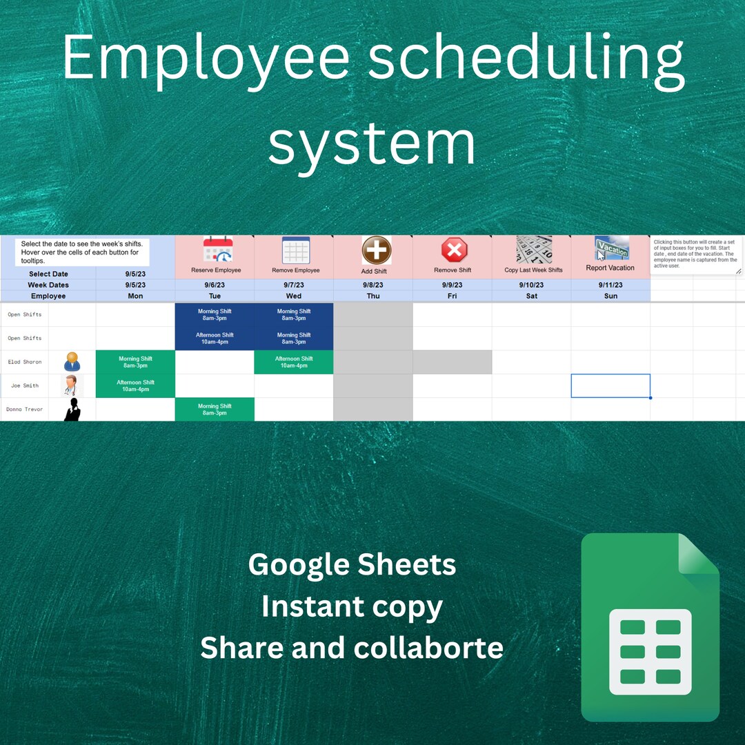 Employee Scheduling System With Google Sheets - Etsy