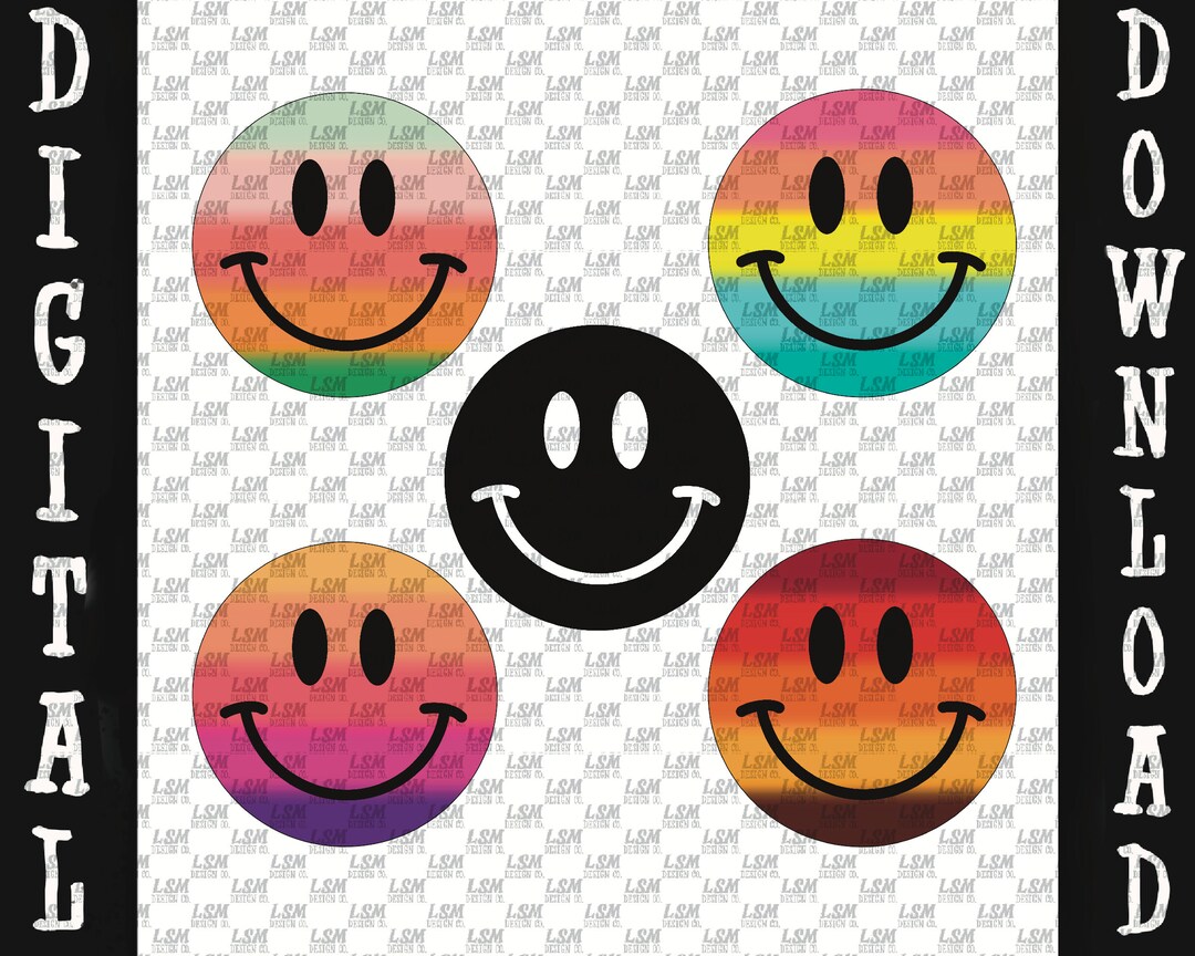 Set of 5 Smiley Pockets. Color Schemes to Match Our Wavy Font Designs ...
