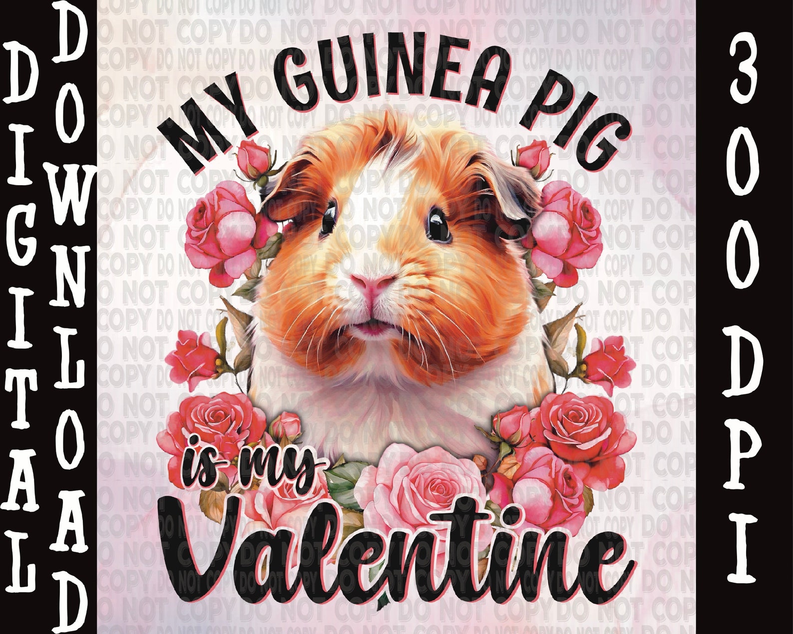 My Guinea Pig is My Valentine Pet Mom Transparent Digital File Download ...