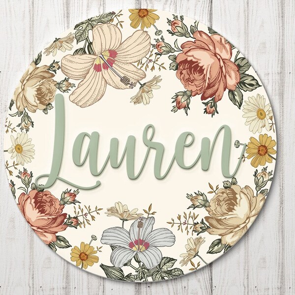 Name Sign Round Girl - Etsy