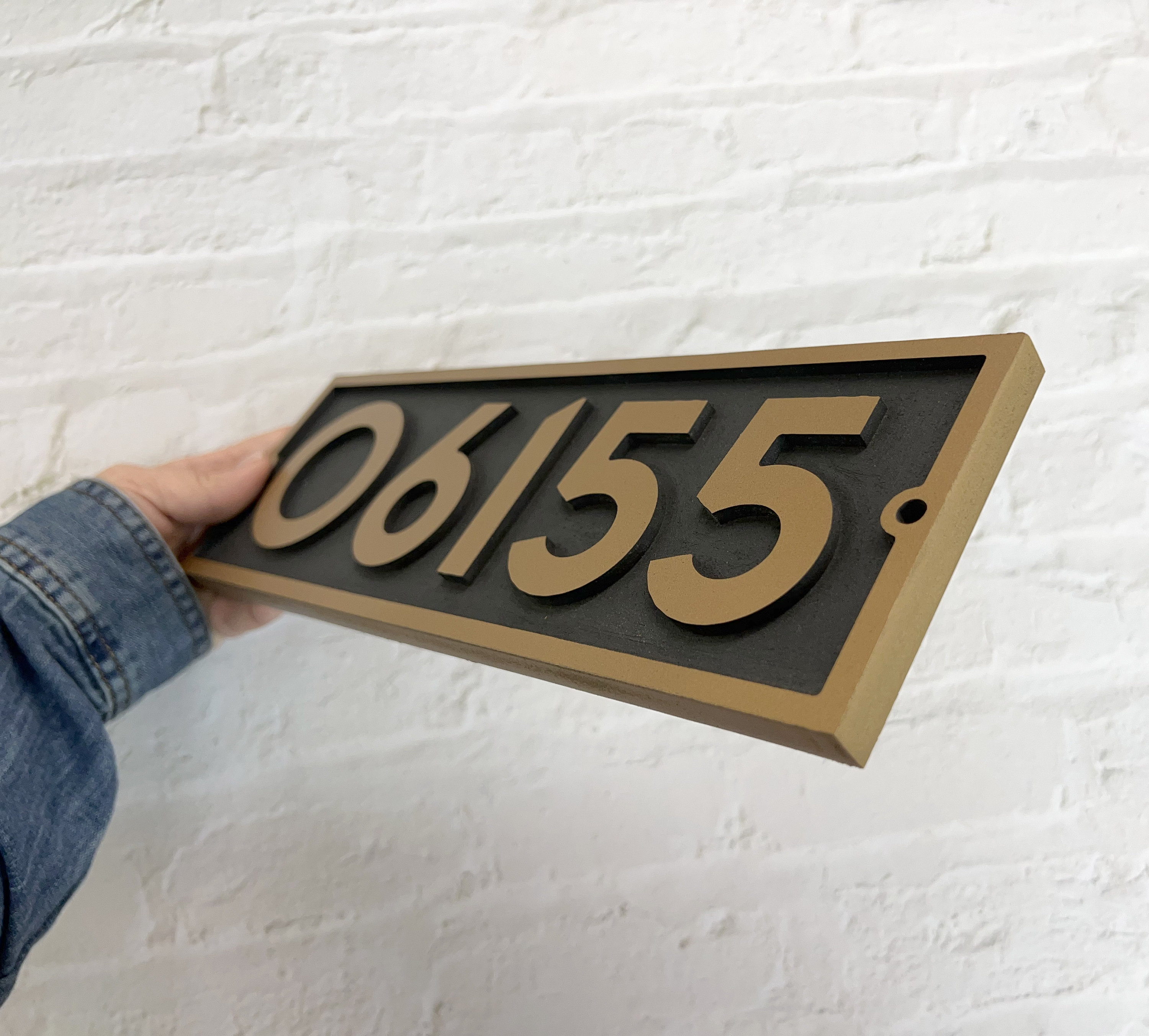Custom Mid Century House Number Sign, Gold Address Number Sign, Modern ...
