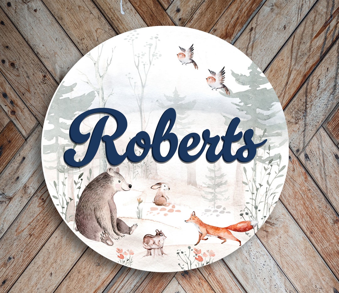 Custom Nursery Name Sign Round, Personalized Name Sign, Baby Name Sign ...