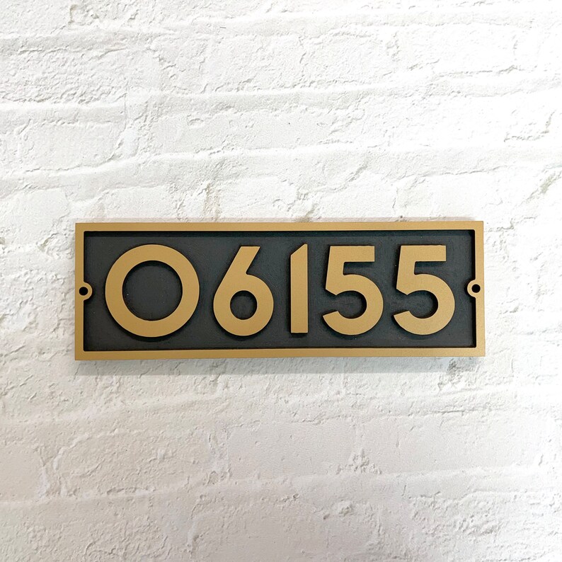 Custom Mid Century House Number Sign, Gold Address Number Sign, Modern ...
