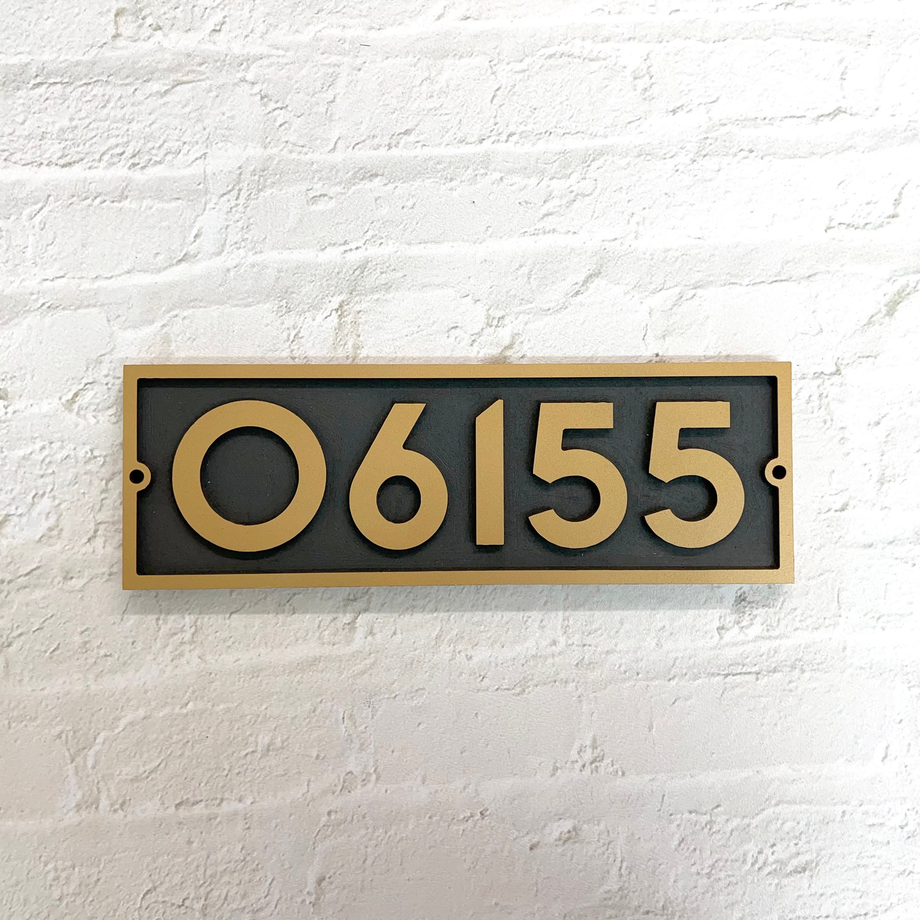 Custom Mid Century House Number Sign, Gold Address Number Sign, Modern ...