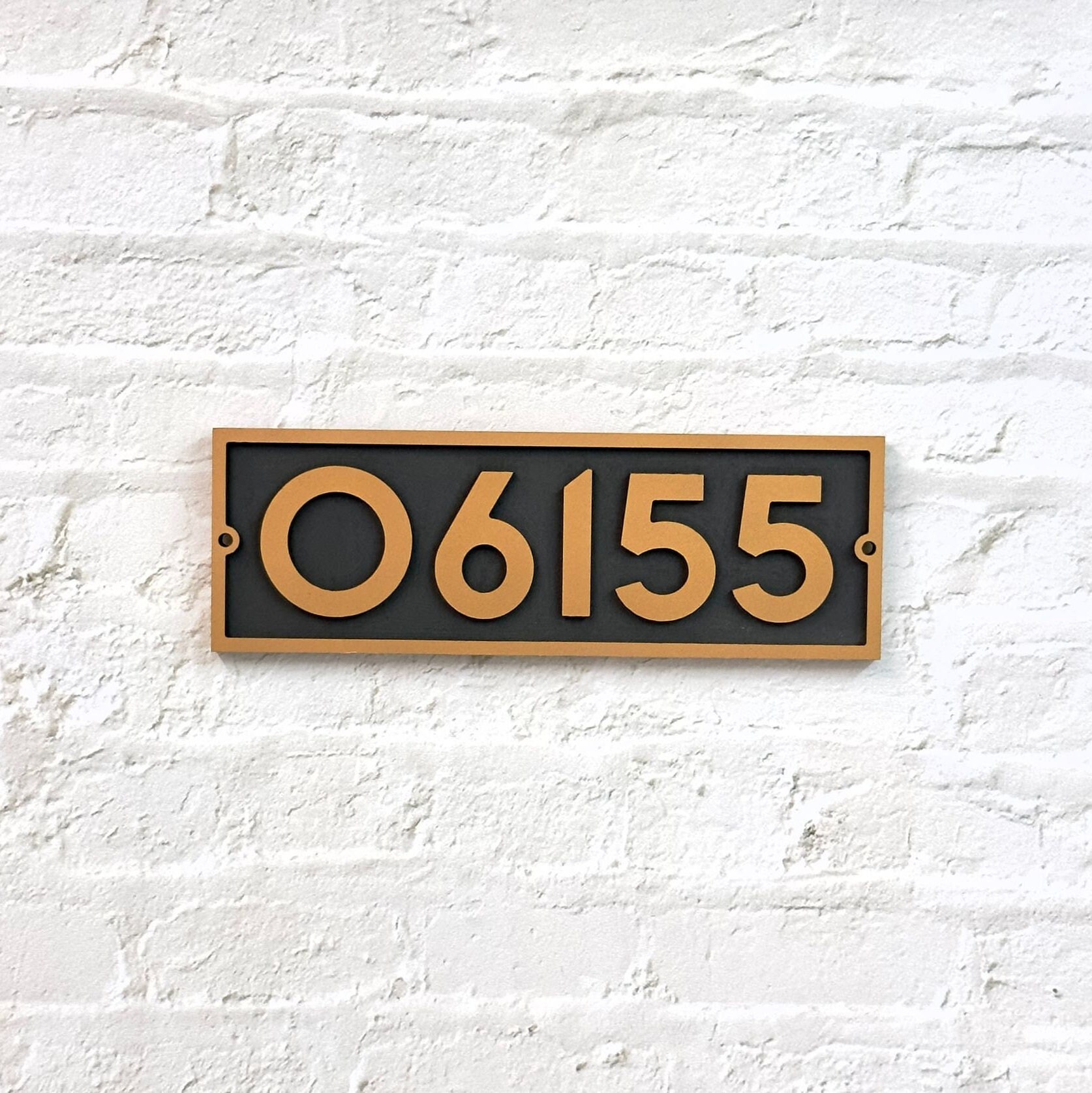 Custom Mid Century House Number Sign, Gold Address Number Sign, Modern ...