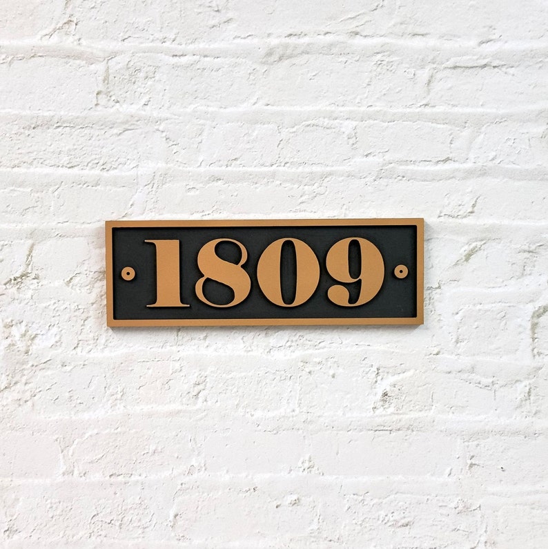 Custom Mid Century House Number Sign, House Number Vertical, Antique ...