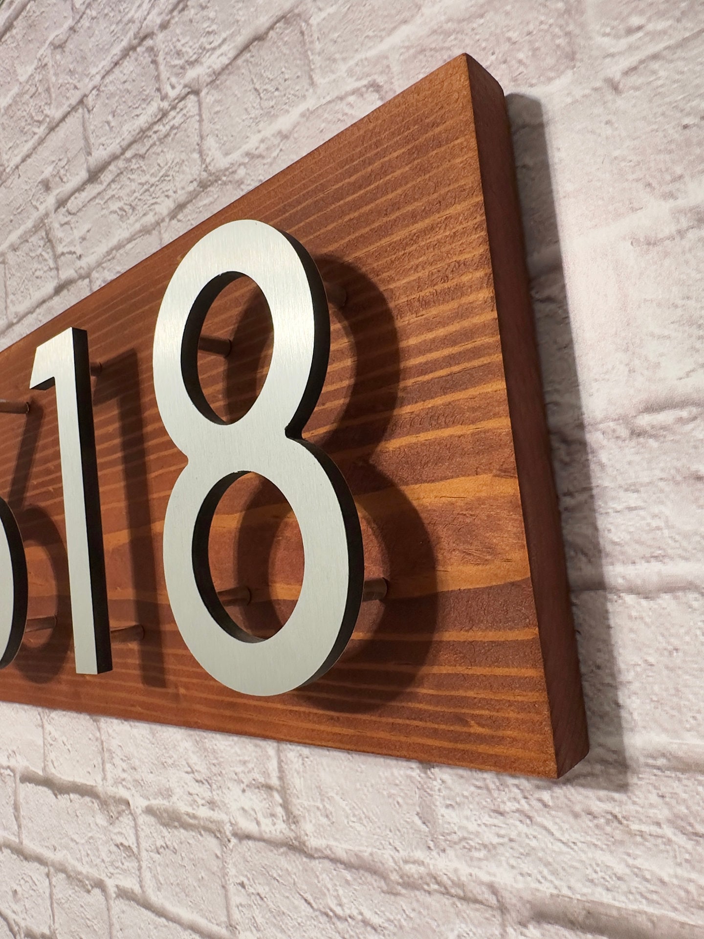 Modern Floating Number Wood Address Sign for Home or Office, Home Wood ...