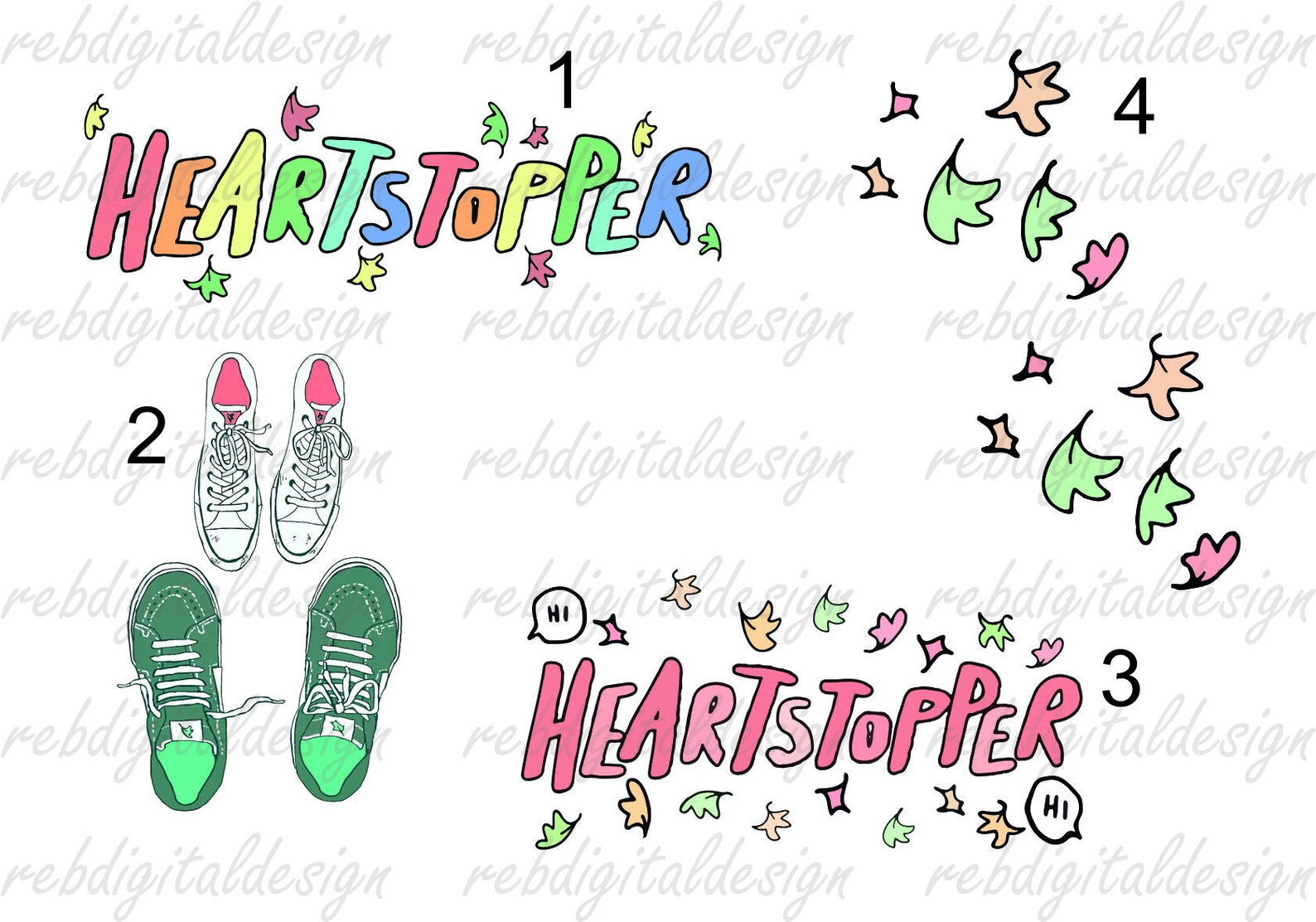 Heartstopper Logo Shoe PDF PNG Instant Digital Download | Etsy Nederland
