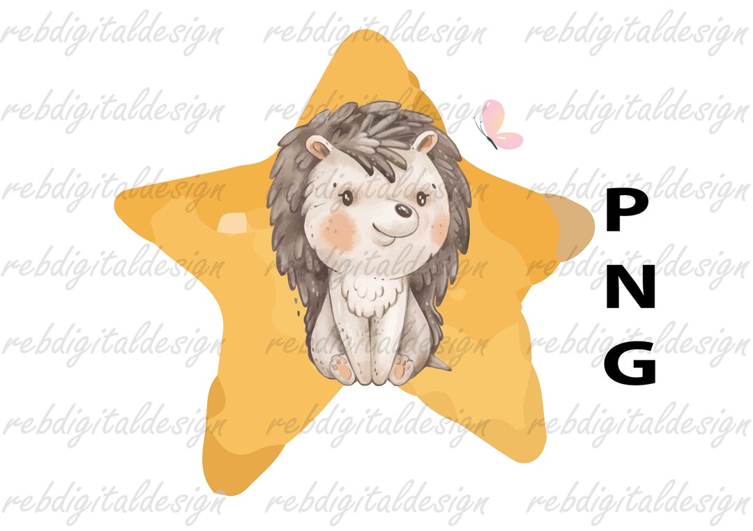 Hedgehog Star PNG, Instant Digital Download - Etsy