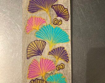 Ginkgo Leaf Design Hand Painted Wood Wall Art - Etsy