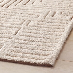 Modern Ivory Brown Rug Beni Ourain Berber Boho Handmade - Etsy