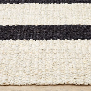 Premium Danton Striped Jute Rugs Handmade Black White Jute - Etsy