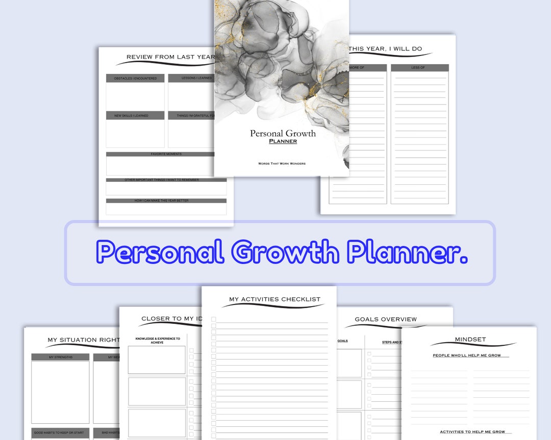 Personal Growth Planner, Personal Growth Planner Template, Personal ...