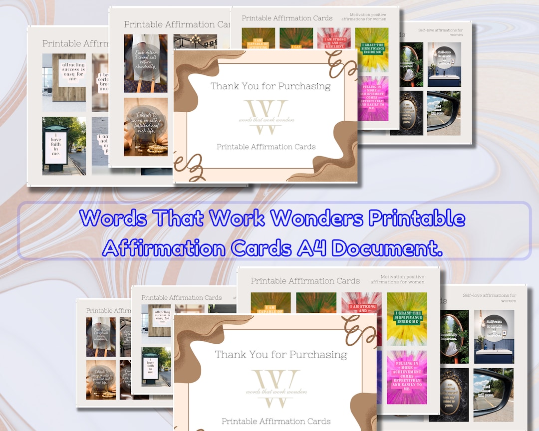 Words That Work Wonders Affirmation Print, Positive Affirmation Poster ...