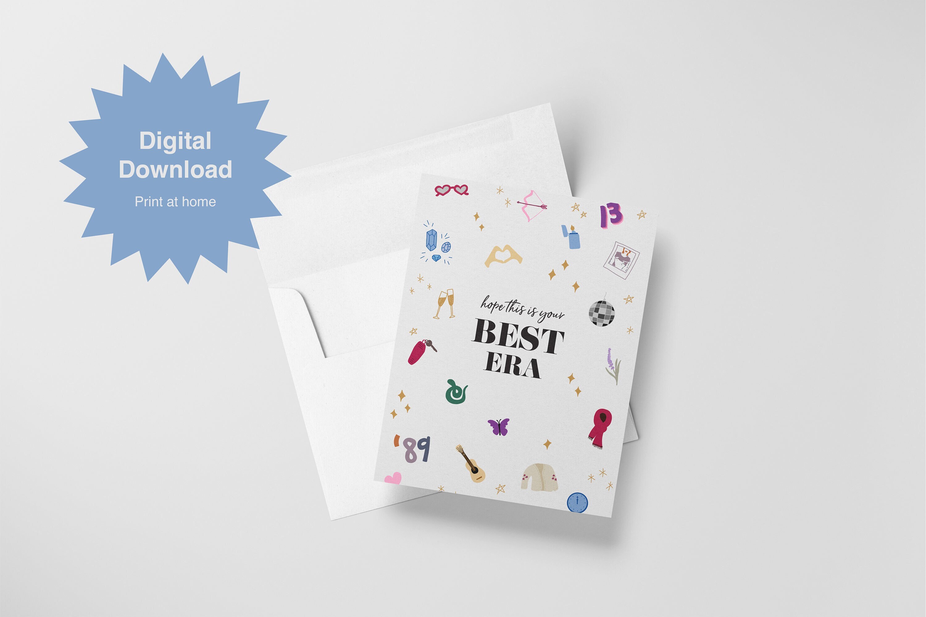 Taylor Swift Eras Card Digital Download, Illustrated Greeting Card ...