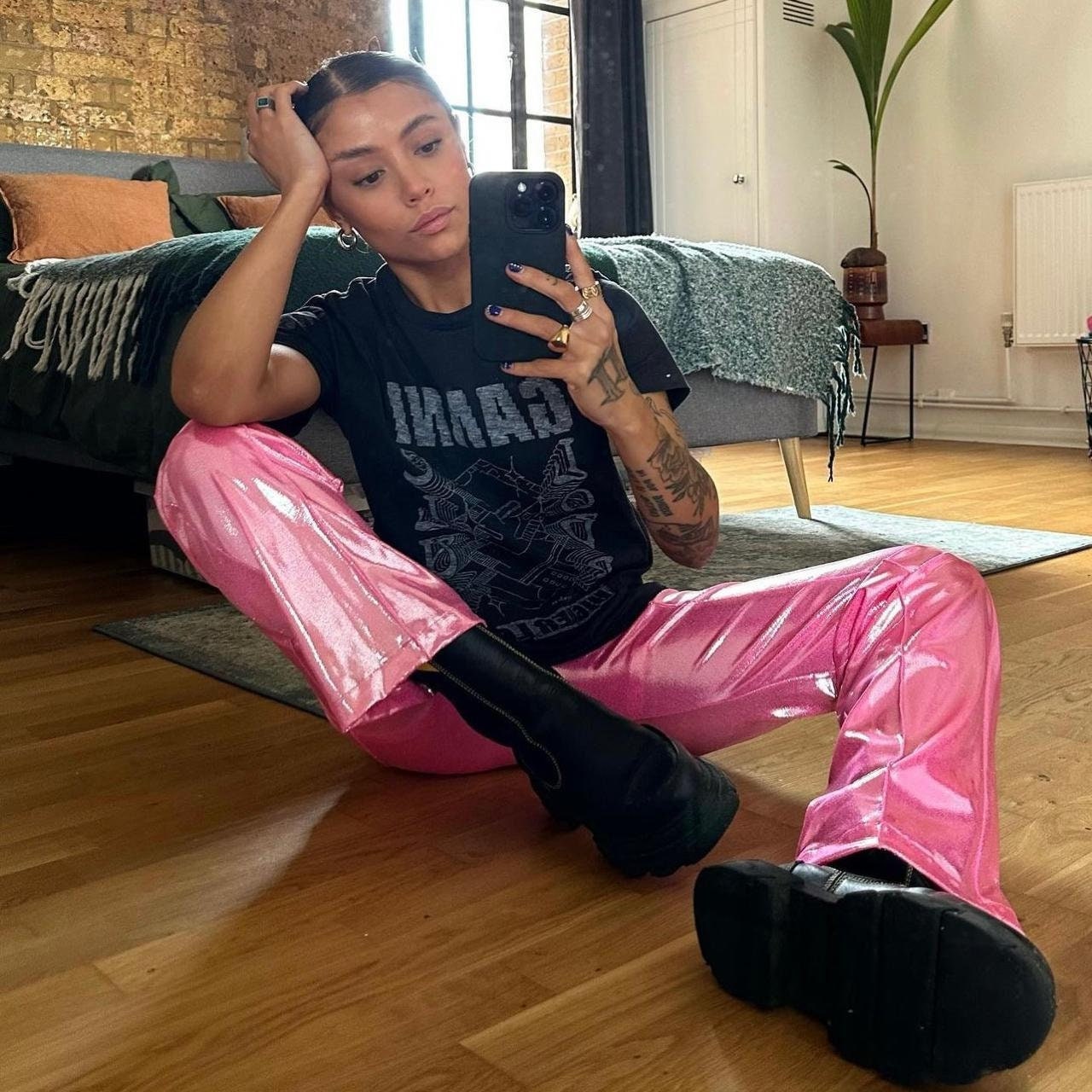 Candy Pink Metallic Disco Pants With Tailored Pin Seams - Etsy