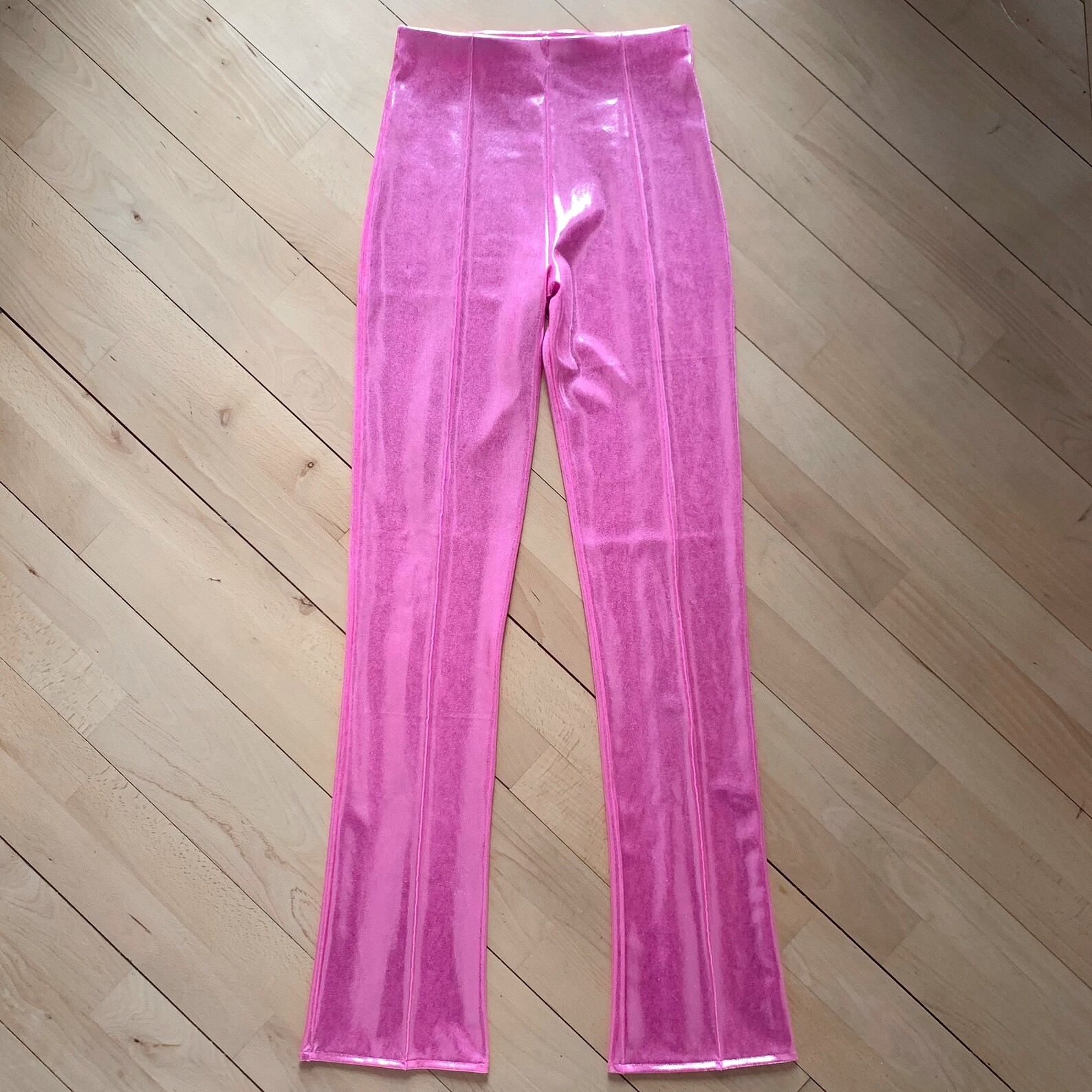 Candy Pink Metallic Disco Pants With Tailored Pin Seams - Etsy