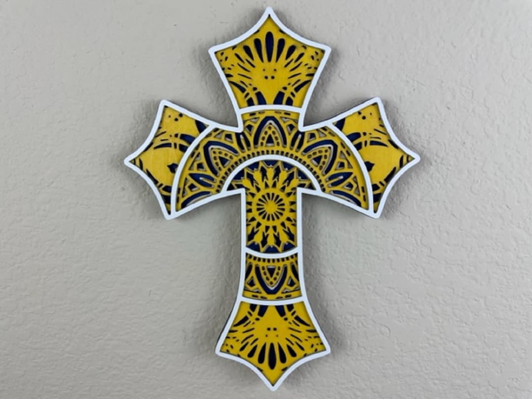 Christian Cross 4 Layered Mandala, Christian Mandala, Religious Decor ...