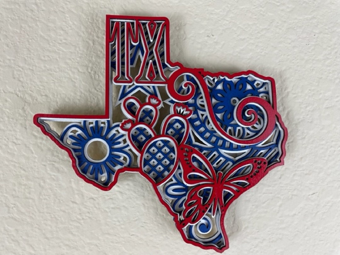 Texas State Mandala, Texas Mandala, Wood Mandala, Layered Mandala ...