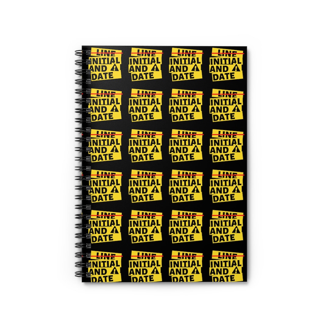 Line Through, Initial, and Date Spiral Notebook - Ruled Line CRA ...