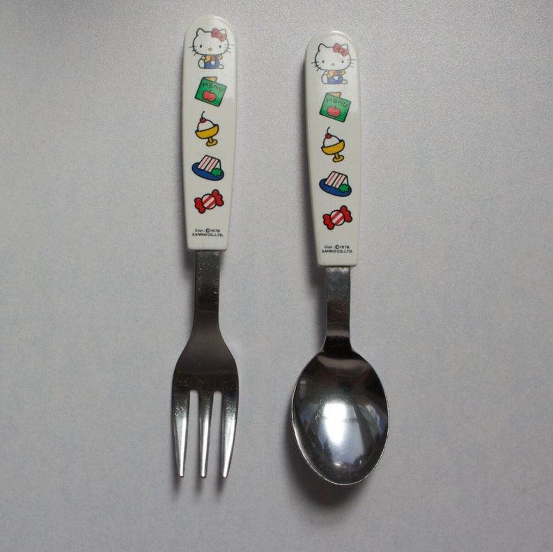 RARE VINTAGE 1976 Hello Kitty Sanrio Spoon & Fork Set - Etsy