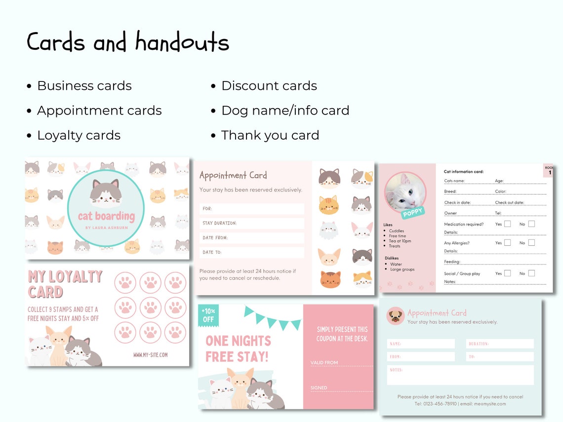 Cat Boarding Business Forms Bundle | Cat Boarding Forms | Cat Boarding ...