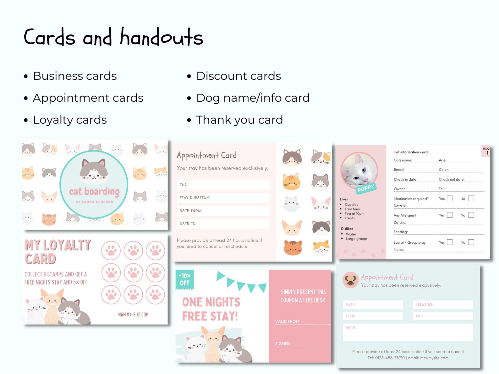Cat Boarding Business Forms Bundle | Cat Boarding Forms | Cat Boarding ...