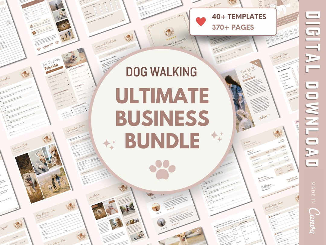 The ULTIMATE Dog Walking Business Forms Bundle Includes Dog Walking ...