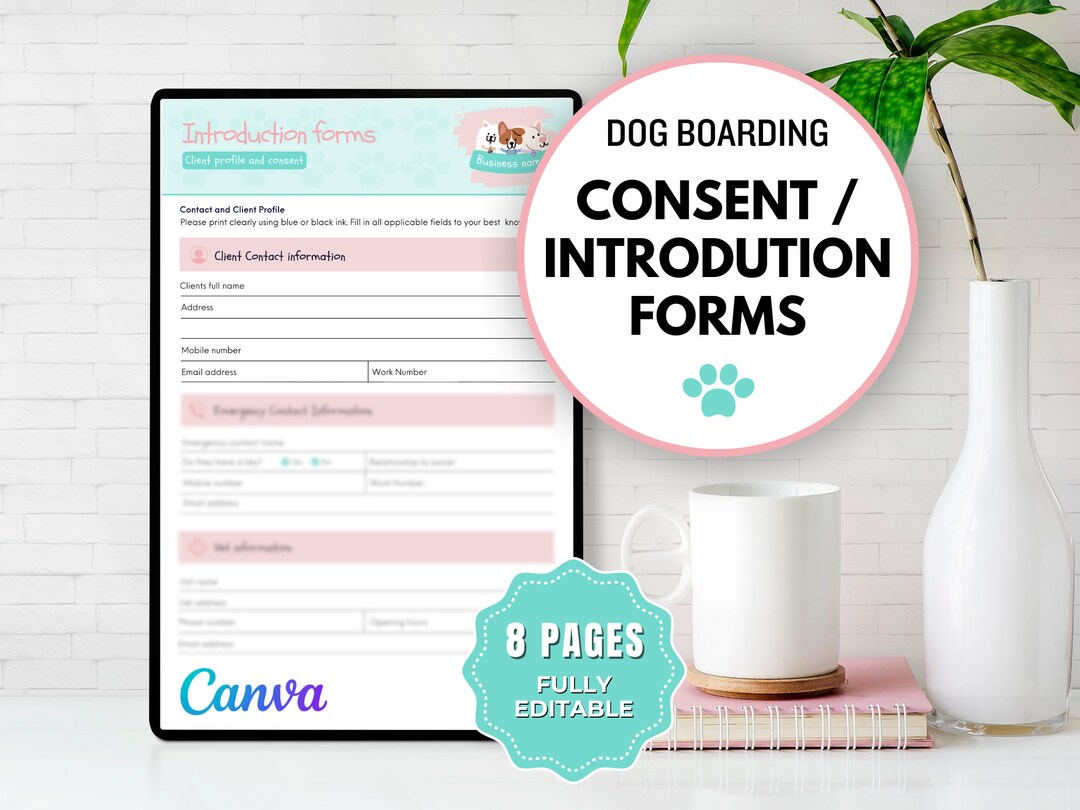 7 Page Dog Boarding Contract, Dog Boarding Forms, Dog Boarding, Dog ...