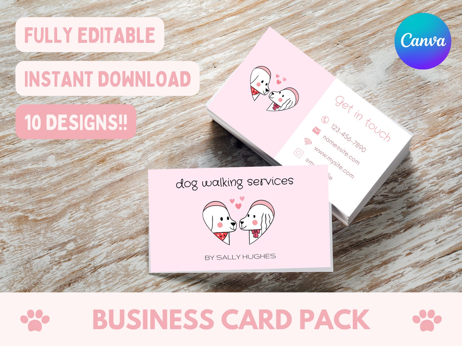 Dog Walking Business Cards Dog Walker Business Card Dog - Etsy