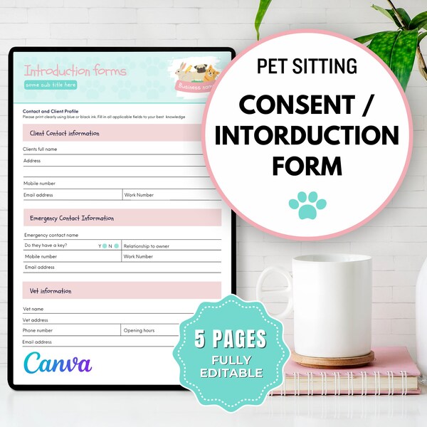 Pet Sitting Forms - Etsy
