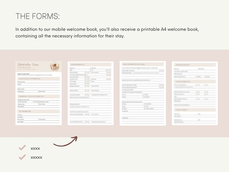 5 Page Dog Walking Registration Forms, Dog Walking Forms, Dog Walker ...