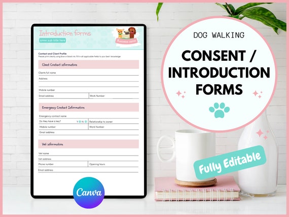 5 Page Dog Walking Contract Dog Walking Forms Dog Walker | Etsy UK