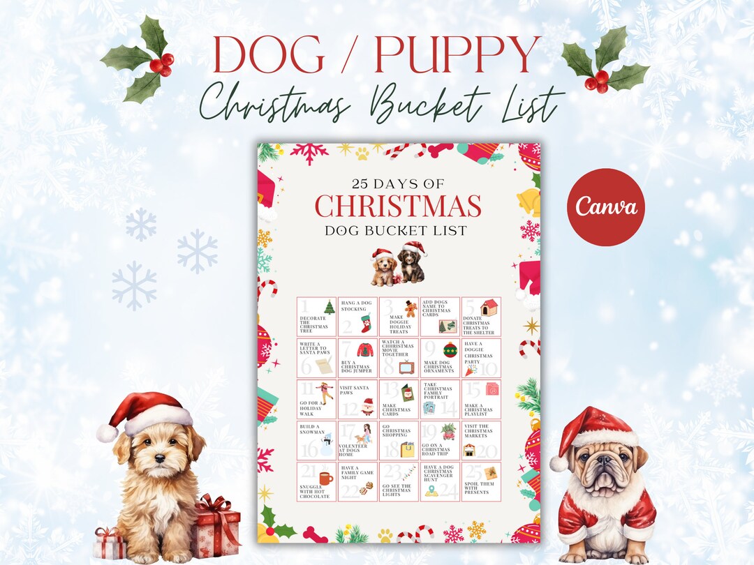 Dog Advent Calender, 25 Days of Christmas Bucketlist, Christmas ...