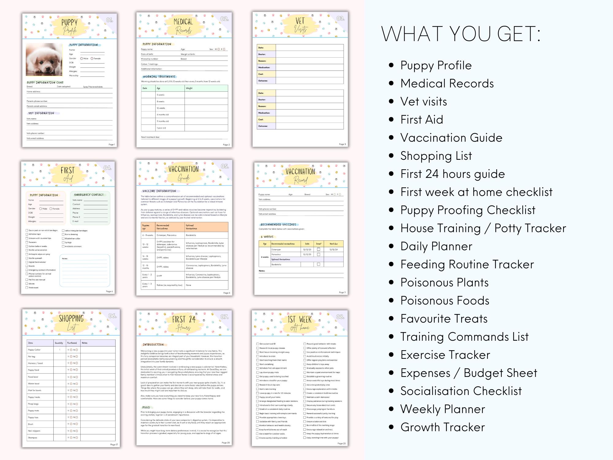 MEGA Puppy Planner, Puppy Guide, Puppy Checklist, Puppy Training ...