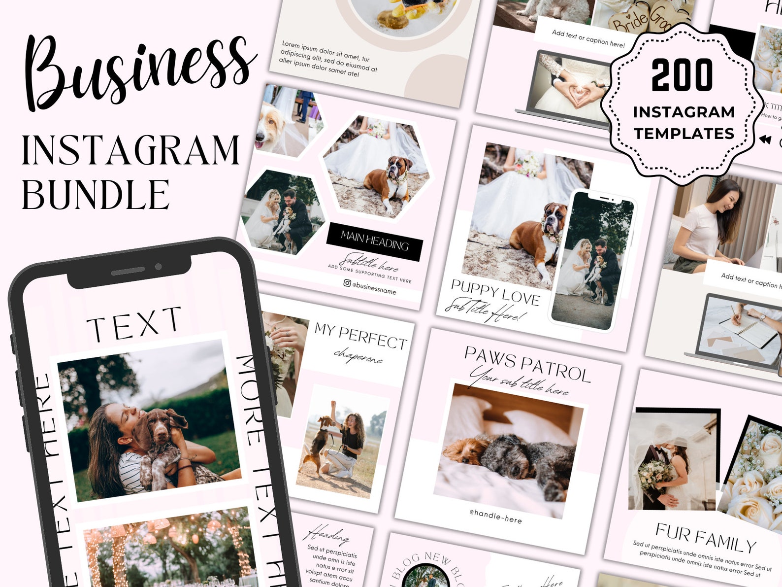 Dog Wedding Chaperone Form Bundle, Editable Canva Contract Template ...