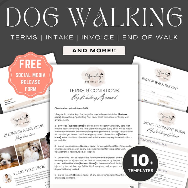 Dog Walking Form Template - Etsy