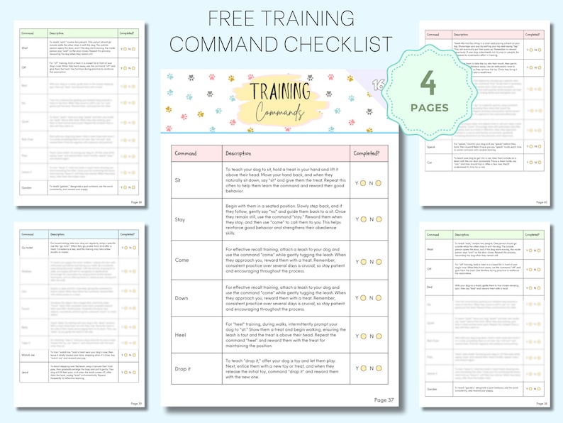 Dog Training Cheat Sheets, Puppy Socialisation, Puppy Training Guide ...