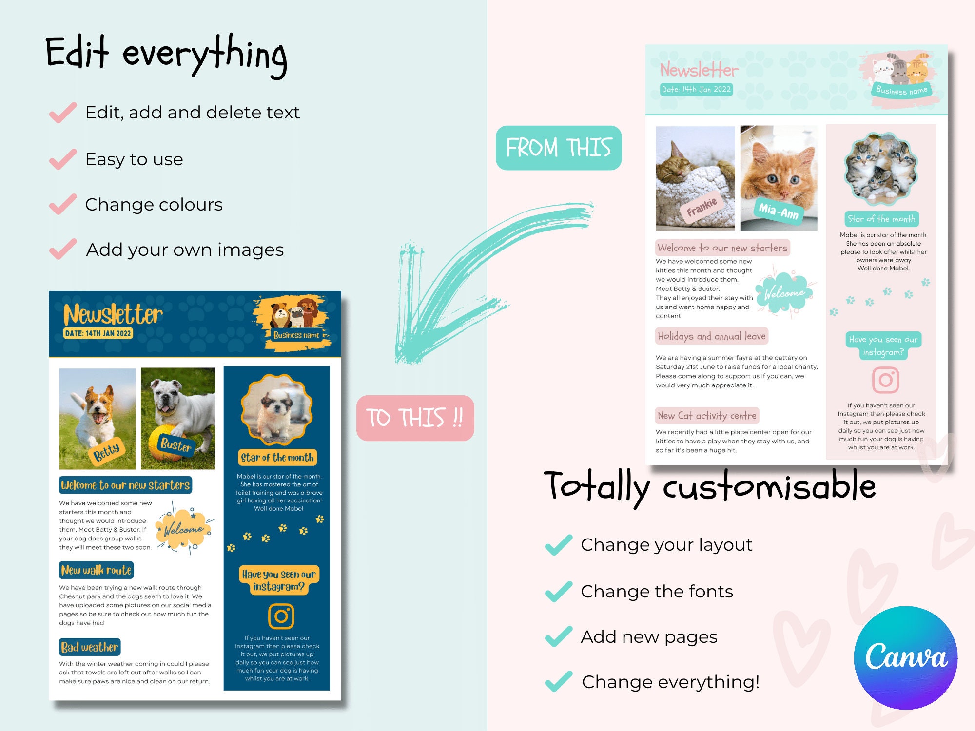 Cat Boarding Business Forms Bundle | Cat Boarding Forms | Cat Boarding ...