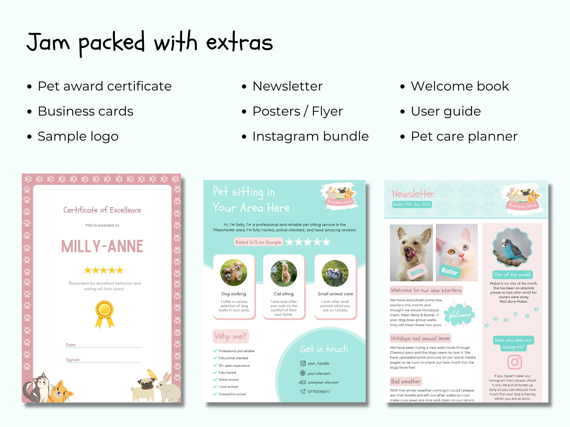 ULTIMATE Pet Sitting Business Forms Pack Pet Sitting Contract Pet ...