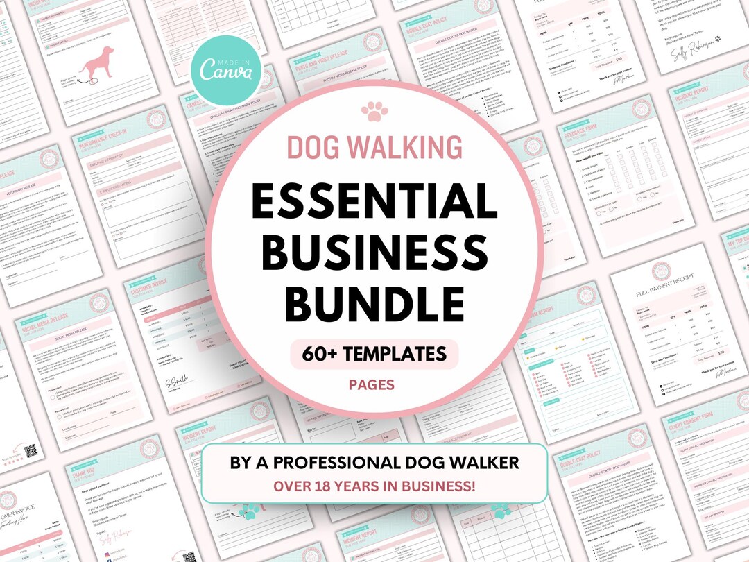 ESSENTIAL Dog Walking Business Forms Pack | Dog Walking Contract | Dog ...