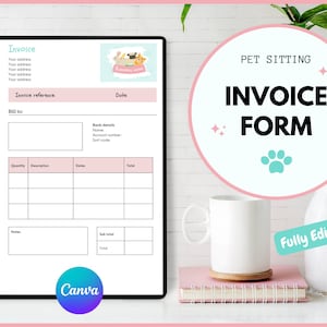 Pet Sitting Invoice Form Pet Sitting Receipt Pet Sitting - Etsy