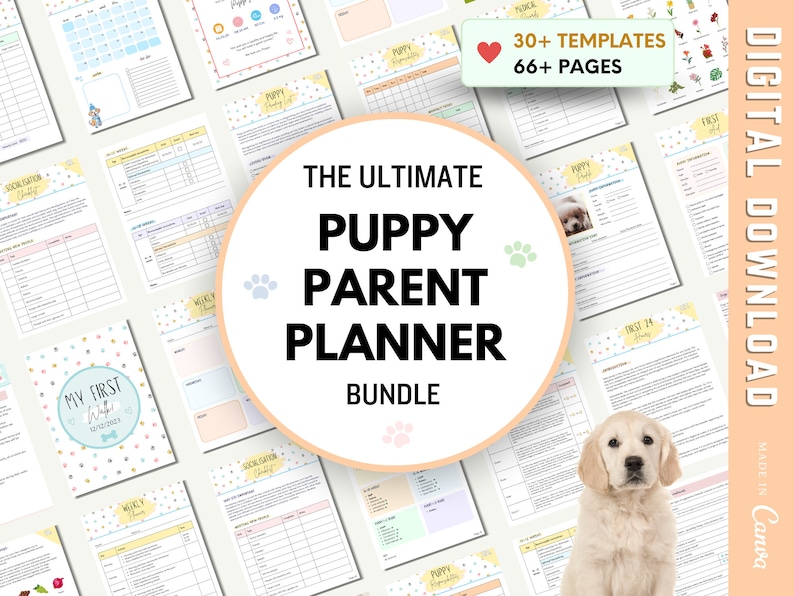 Puppy Planner Pet Checklist Puppy Guide Printable Potty Worksheet Puppy ...