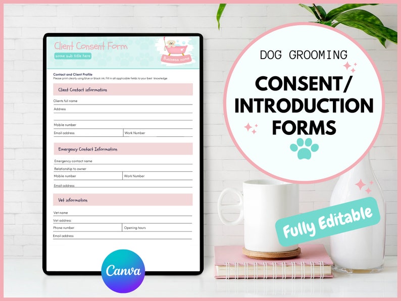 4 Page Dog Grooming Consent Forms Dog Groomer Form Dog - Etsy UK
