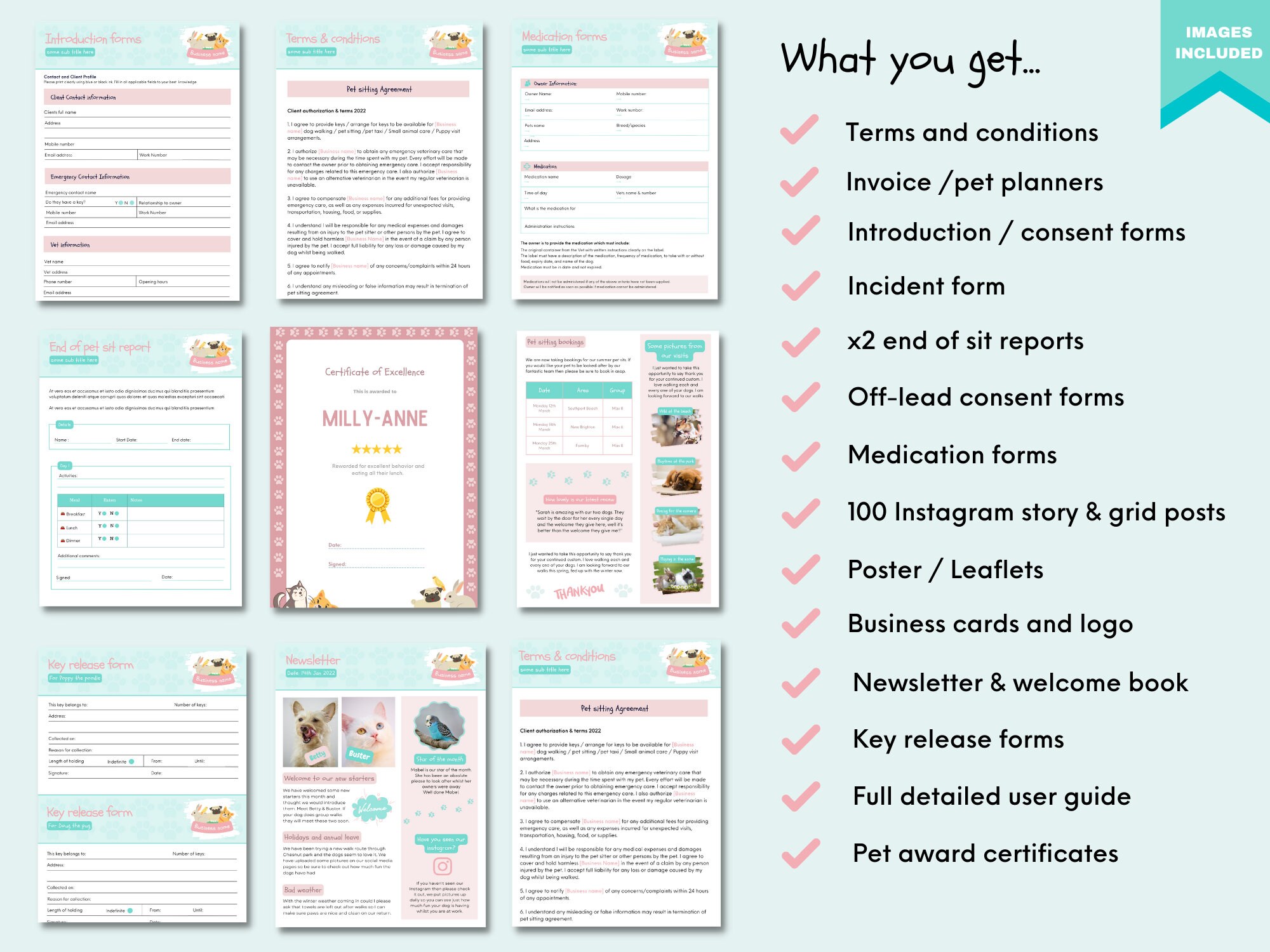 ULTIMATE Pet Sitting Business Forms Pack Pet Sitting Contract Pet ...