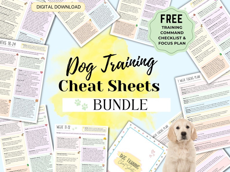 Dog Training Cheat Sheets, Puppy Socialisation, Puppy Training Guide ...