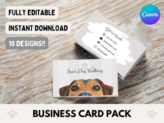Dog Walking Business Cards Dog Walker Business Card Dog - Etsy UK