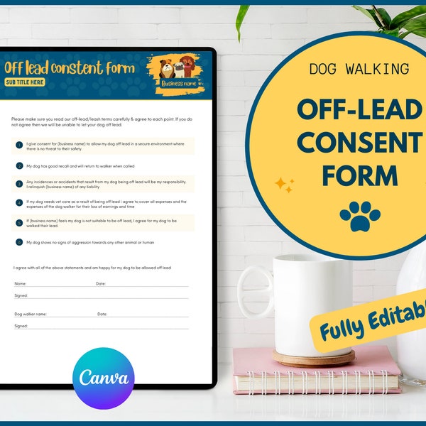 Dog Walking Consent Form Template - Etsy