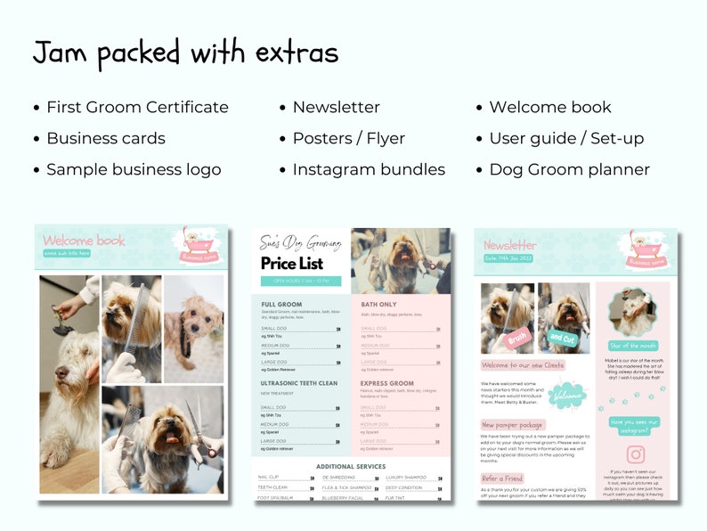 Dog Grooming Business Forms Bundle Dog Grooming Forms Dog - Etsy