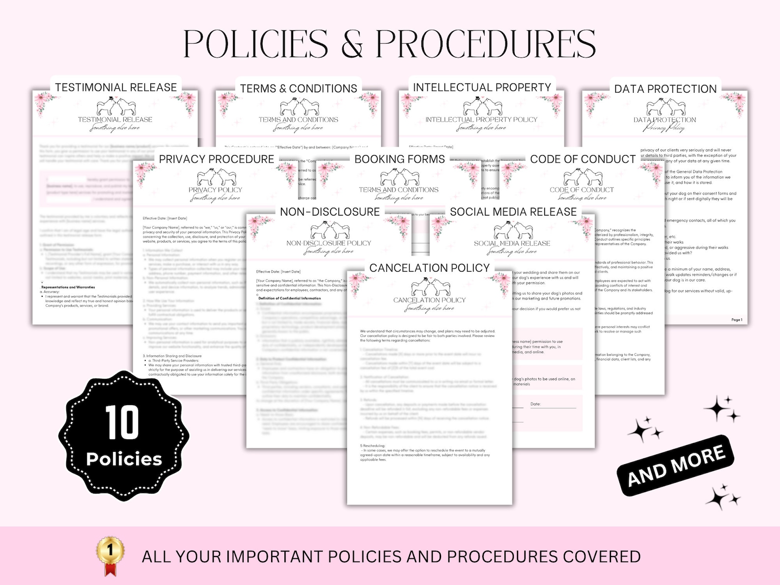 Dog Wedding Chaperone Business Templates, Editable Forms (canva) - Etsy